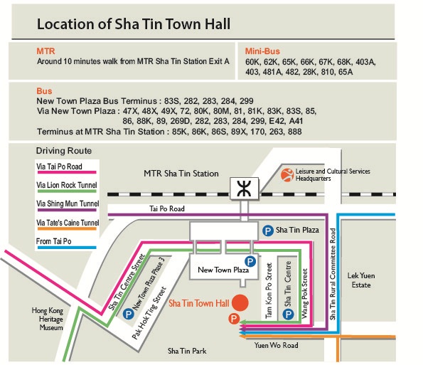 Sha Tin Town Hal - Location Map